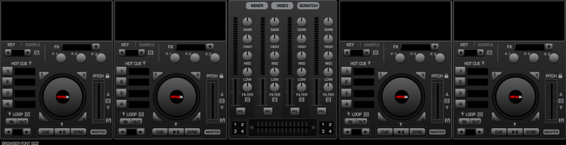VirtualDJ - Challenge: Can someone make me custom 4 deck 3-1-2-4 skin?